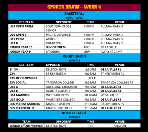 Week 4 Sports Draw - De La Salle College