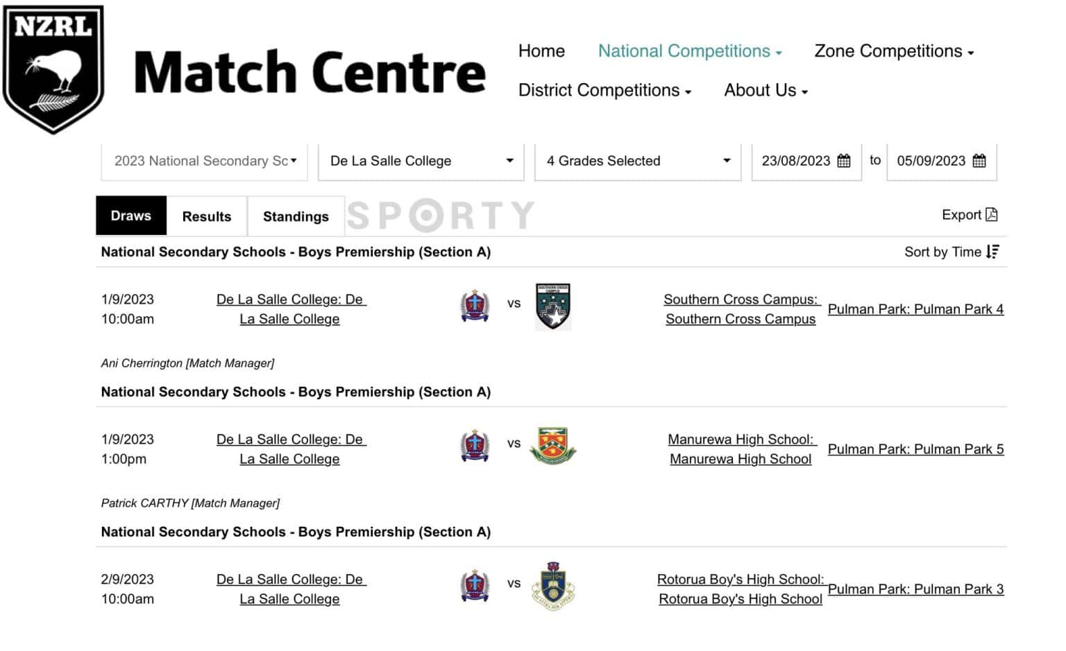 NZRL Secondary Schools Tournament - De La Salle College
